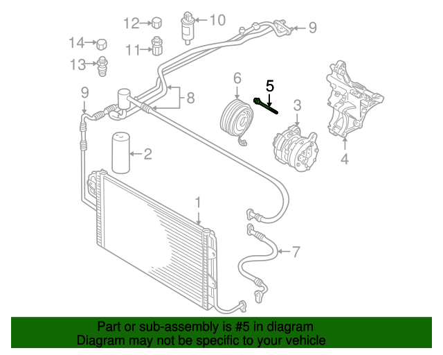 N-103-280-02 - Compressor Mount Bolt 2000-2006 Audi | Audi OEM Parts