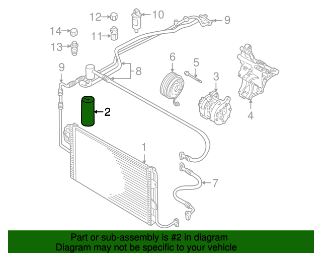 1J0-820-191-A - A/C Receiver Drier 2000-2006 Audi | AutoNationParts.com
