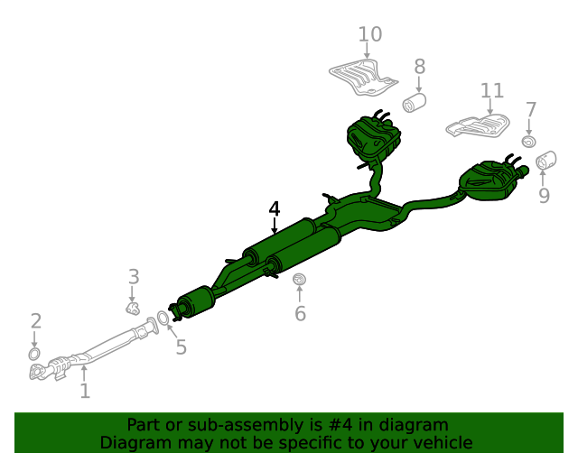 Genuine OEM Acura - Muffler & Pipe Part# 18307-TJB-A61 | Acura Parts ...