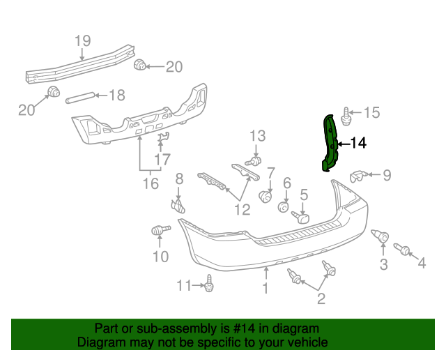 52591-48070 - Side Seal - 2004-2007 Toyota Highlander | Sparks Parts