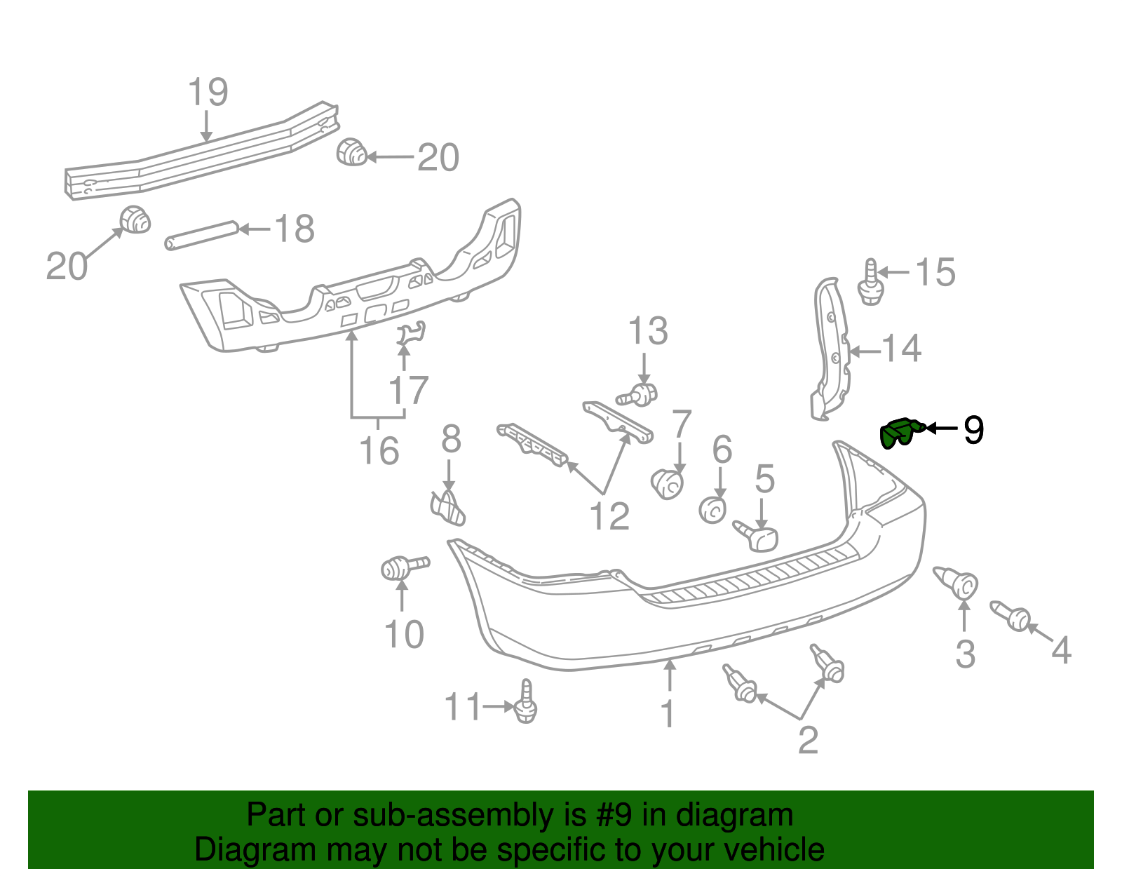 2001-2007 Toyota Highlander Side Bracket 52155-16120 | Toyota Parts Center