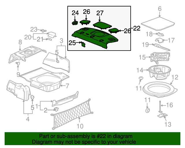 25768919 GM Pkg Tray Trim | GM Parts Store