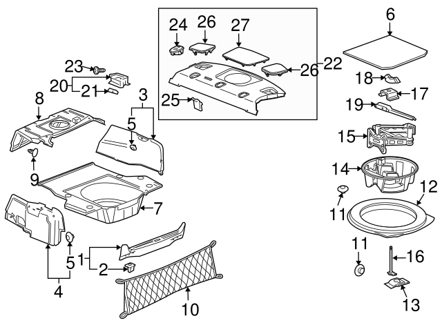 25768919 GM Pkg Tray Trim | GM Parts Store