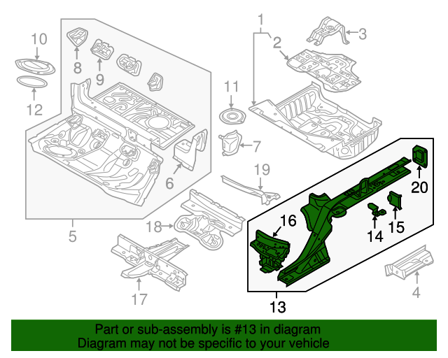 4G0-803-401-TA - Side Rail Assembly 2012-2018 Audi | AutoNationParts.com