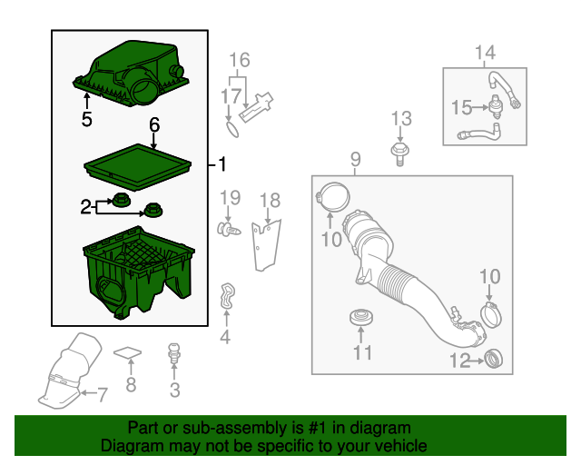 2010-2011 Cadillac SRX Air Cleaner 20906486 | GMPartsDirect.com