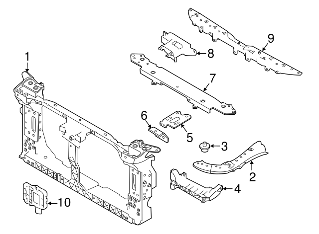 62550-5CA0A - Radiator Support Tie Bar Bracket 2017-2020 Infiniti Q60 ...