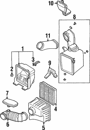 Air Intake for 1997 Mitsubishi Mirage | Mitsubishi Parts Warehouse