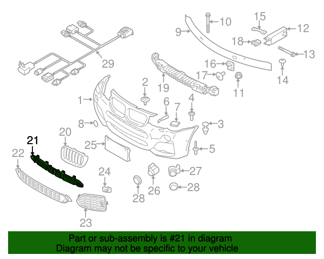 Genuine BMW 51-11-8-059-953 | Center Grille | FREE Shipping on Most ...