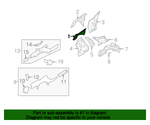 64111-1CA0A (641111ca0a) - 2009-2017 Infiniti Apron Reinforced ...