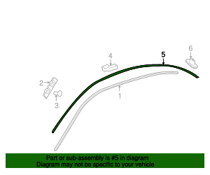 219-690-01-39 - Roof Drip Molding Seal 2006-2011 Mercedes-Benz ...