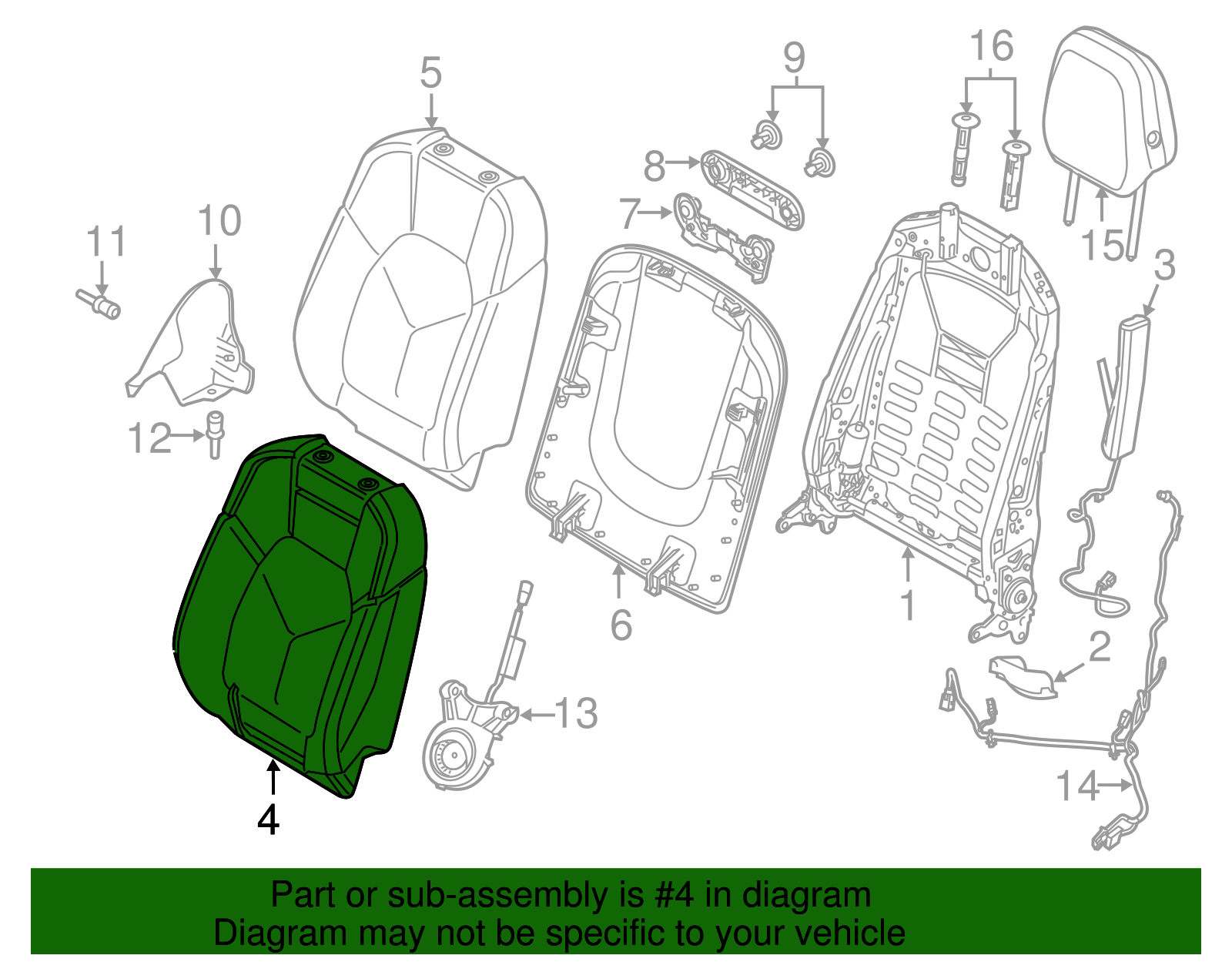 2011-2024 Porsche Seat Back Pad 95B-881-775-D | Sunset Porsche Parts