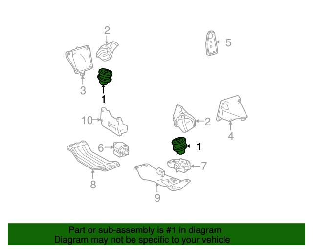 204-240-43-17-64 - Engine Mount 2008-2016 Mercedes-Benz ...