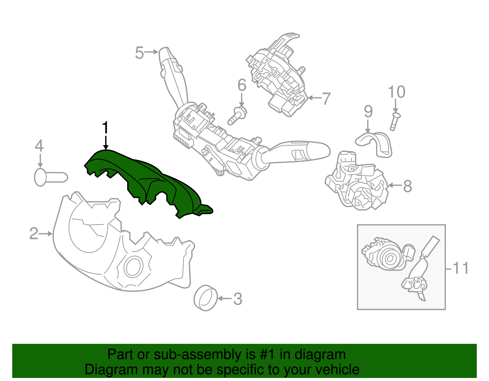 Hyundai - 84830-F3500-TRY - Upper Column Cover - 2017-2020 Hyundai ...