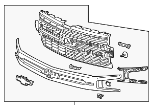 2019-2022 Chevrolet Black Front Grille 84493318 GM | GMPartsDirect.com