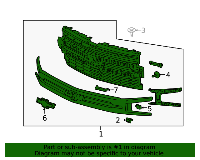 2019-2021 Chevrolet Front Grille 84493304 | TascaParts.com