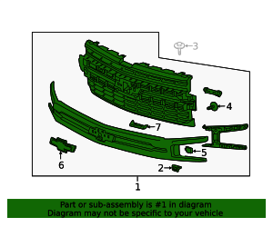 2019-2022 Chevrolet Black Front Grille 84493318 GM | GMPartsDirect.com