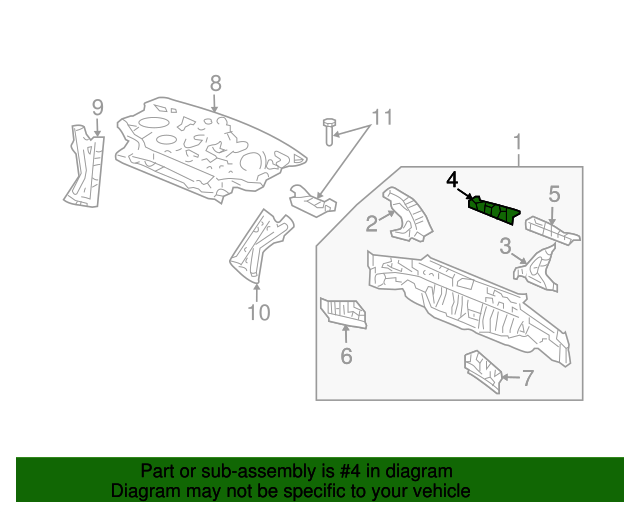 66118-SDN-A00ZZ - Reinforced Beam 2003-2007 Honda Accord | Honda Parts ...