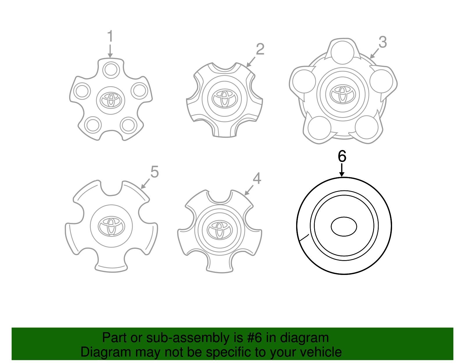 2021-2022 Toyota 2021-2022 Toyota - Ornament Sub-Assembly, Wheel Hub ...