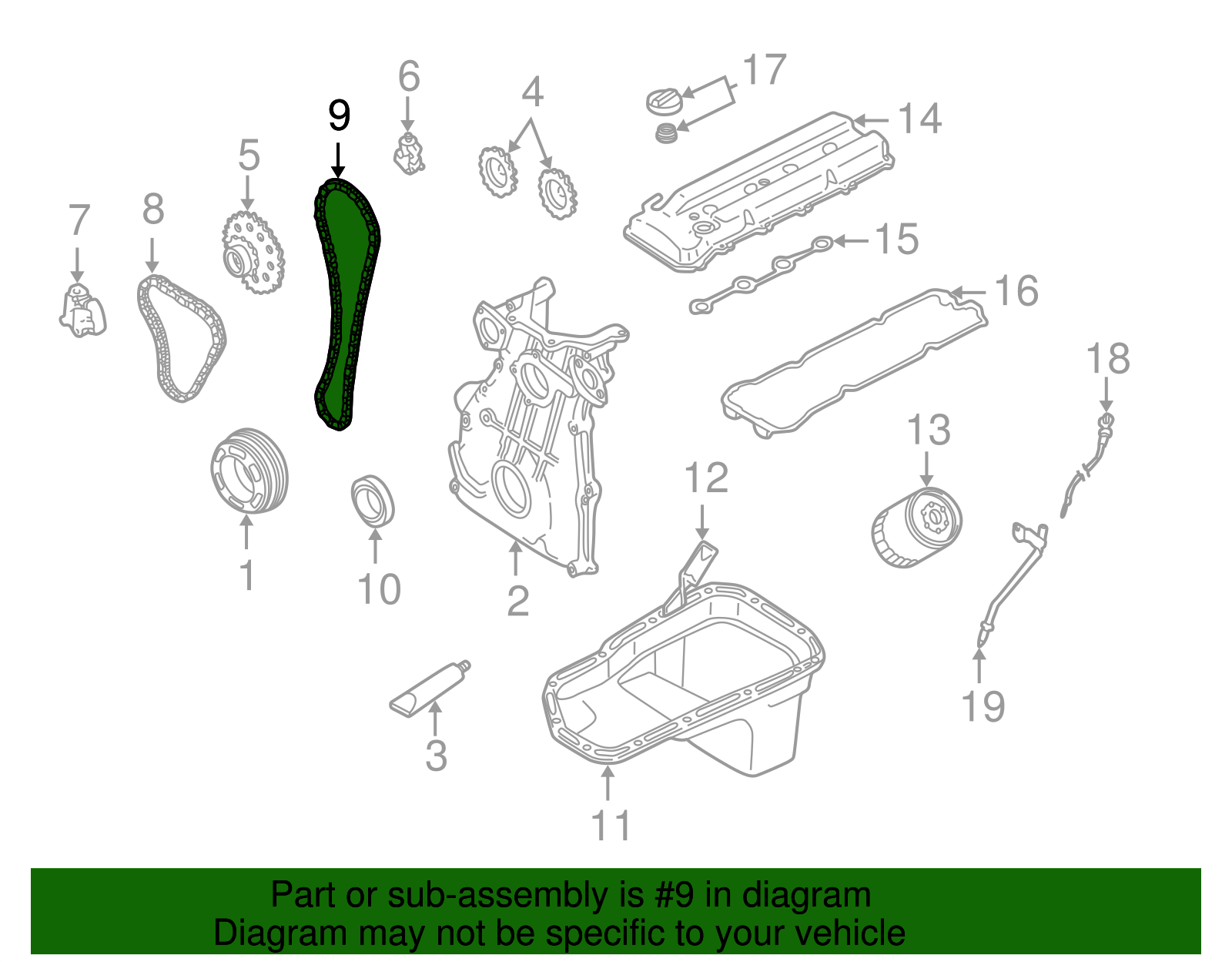 1998-2004 Nissan Timing Chain 13028-ZD00A | Temecula Nissan Parts