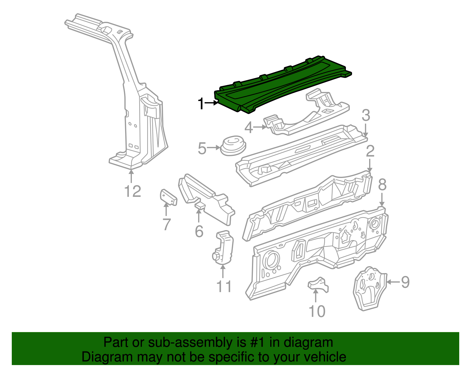 F57Z-1002012-A - Cowl Top Panel 1993-2011 Ford Ranger | Big 3 Auto Parts