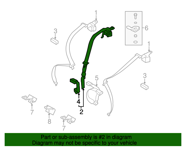 89850-2T510VA - Seat Belt Lap And Shoulder Belt - 2011-2016 Kia Optima ...