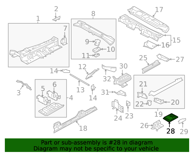 4M0-801-281-K - Floor Side Rail Bracket 2017-2024 Audi | AutoNation Parts