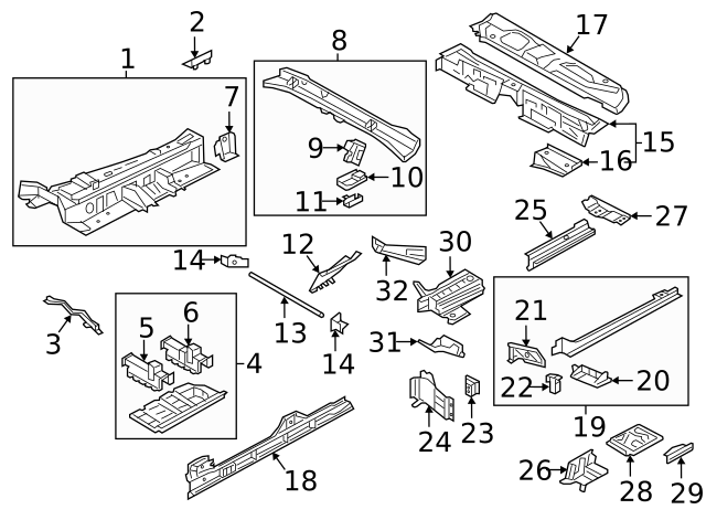 4M0-801-281-K - Floor Side Rail Bracket 2017-2024 Audi | AutoNation Parts