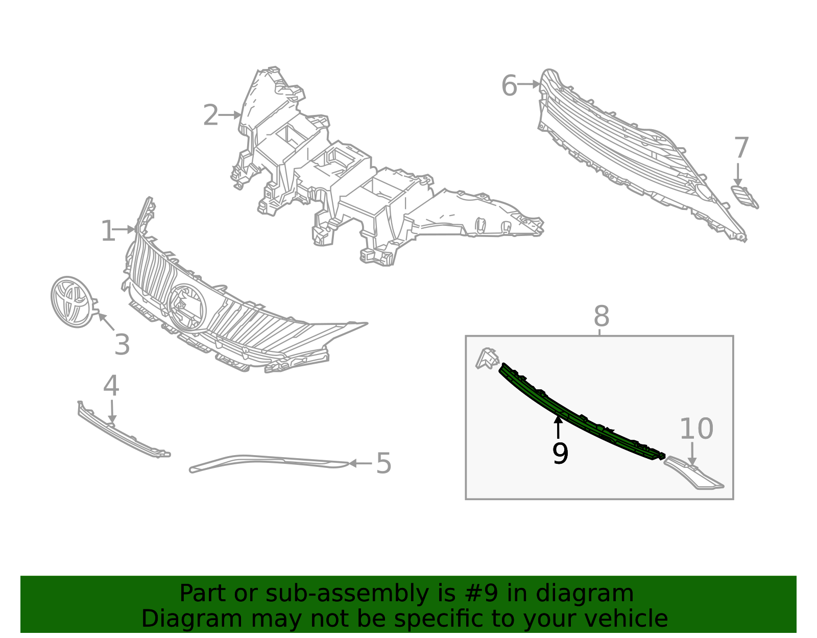 2023-2024 Toyota Venza Center Molding 53122-48170 | Toyota Parts Center