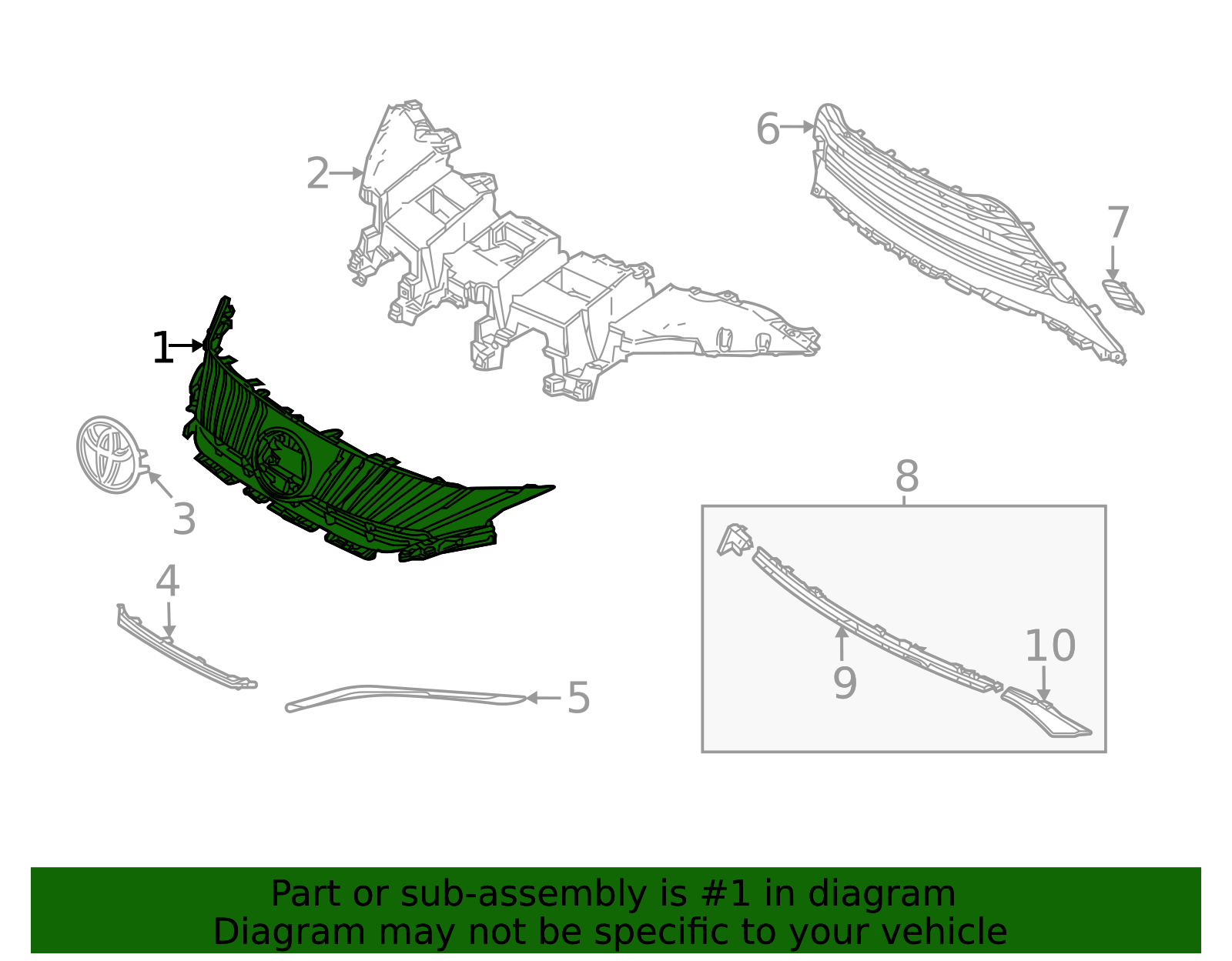 2021-2024 Toyota Venza Upper Grille 53101-48B61 | Toyota Parts Center