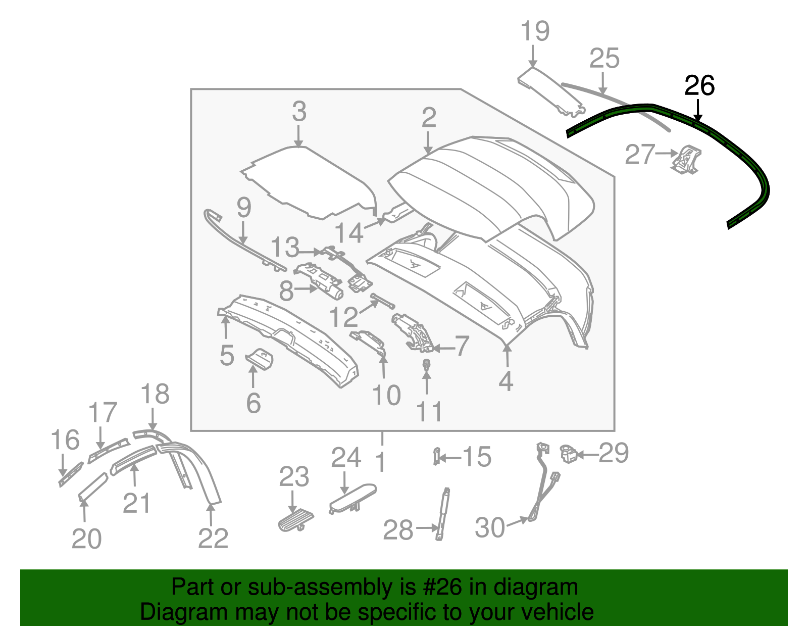 54317043882 - 2003-2008 BMW Z4 Lower Seal (54-31-7-043-882) | BMW of ...