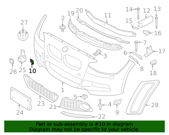 2014-2021 BMW Flap, towing eye, primed 51-11-8-058-061 ...