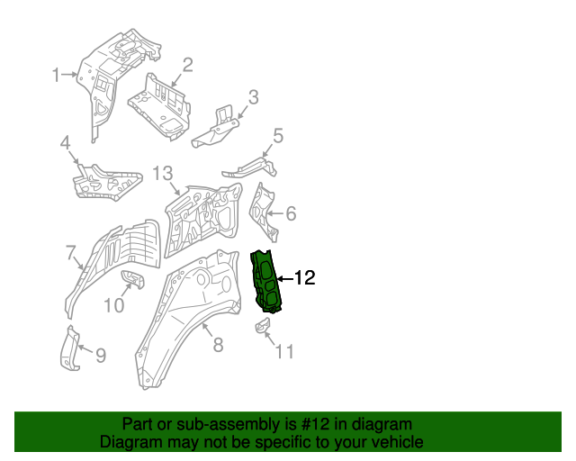 5313A984 - Inner Reinforced 2017-2023 Mitsubishi Mirage G4 | Mitsubishi ...