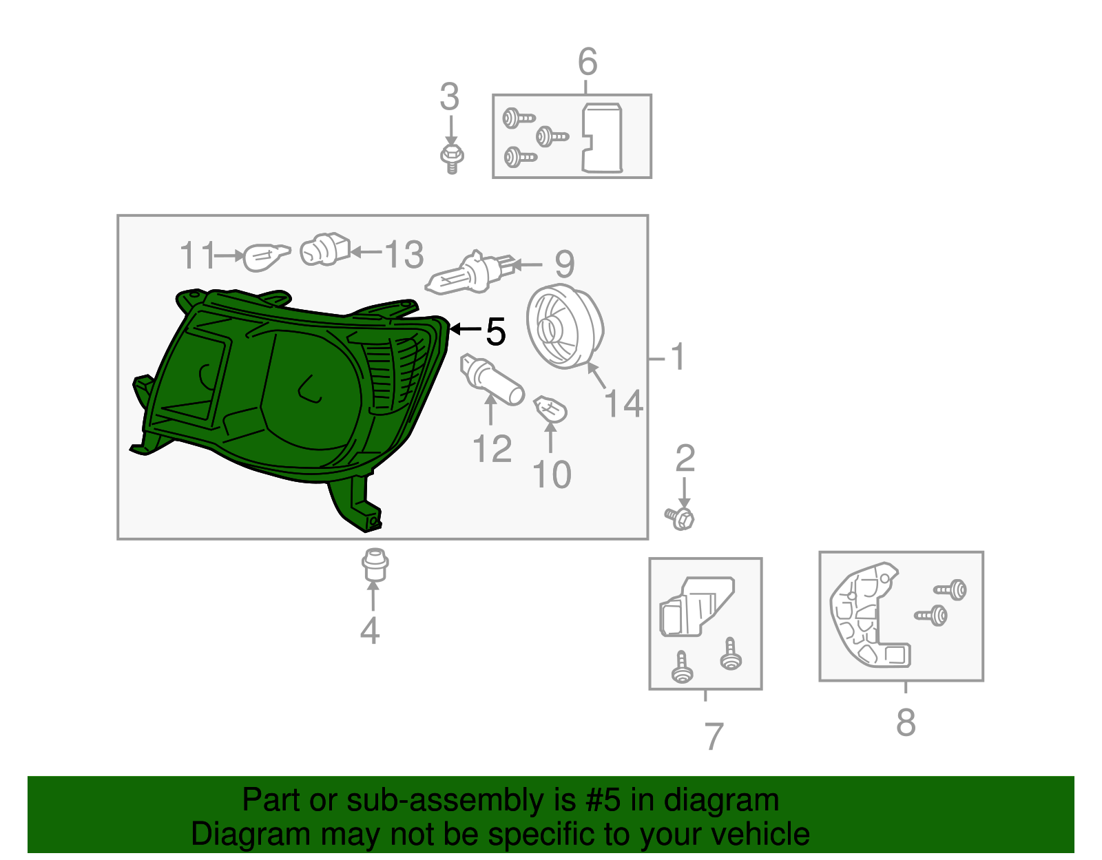 81170-04173 - Headlight 2005-2008 Toyota Tacoma | AutoNation Parts