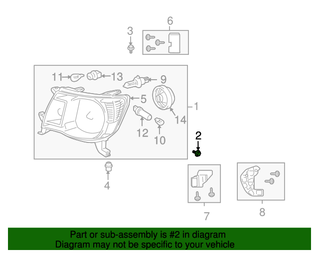 Headlamp Assembly Bolt - Toyota (90105-A0076) | Olathe Toyota