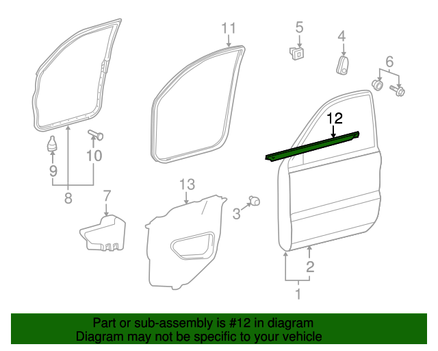75710-60070 - Belt Weather-Strip - 2008-2015 Toyota Land Cruiser | OEM ...