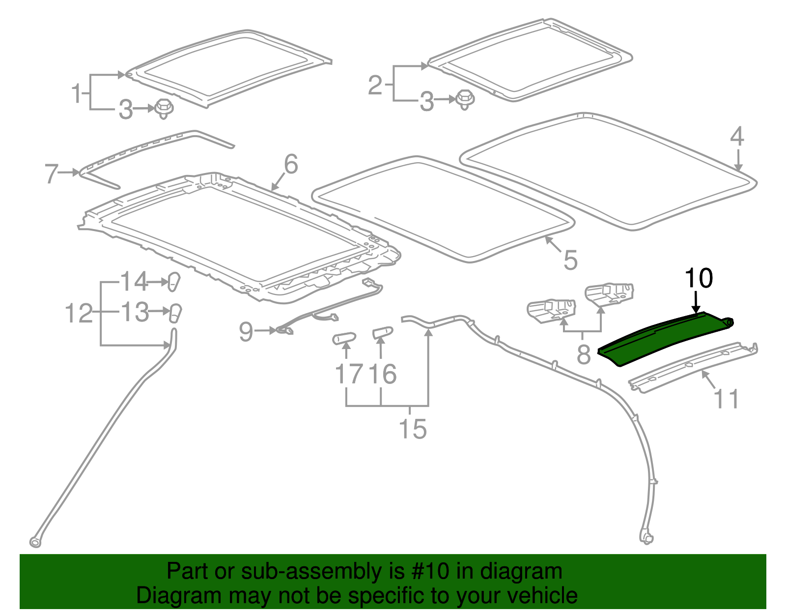 2010-2016 Cadillac SRX Shale Sunroof Sunshade 25964409 | Chevy OEM Parts