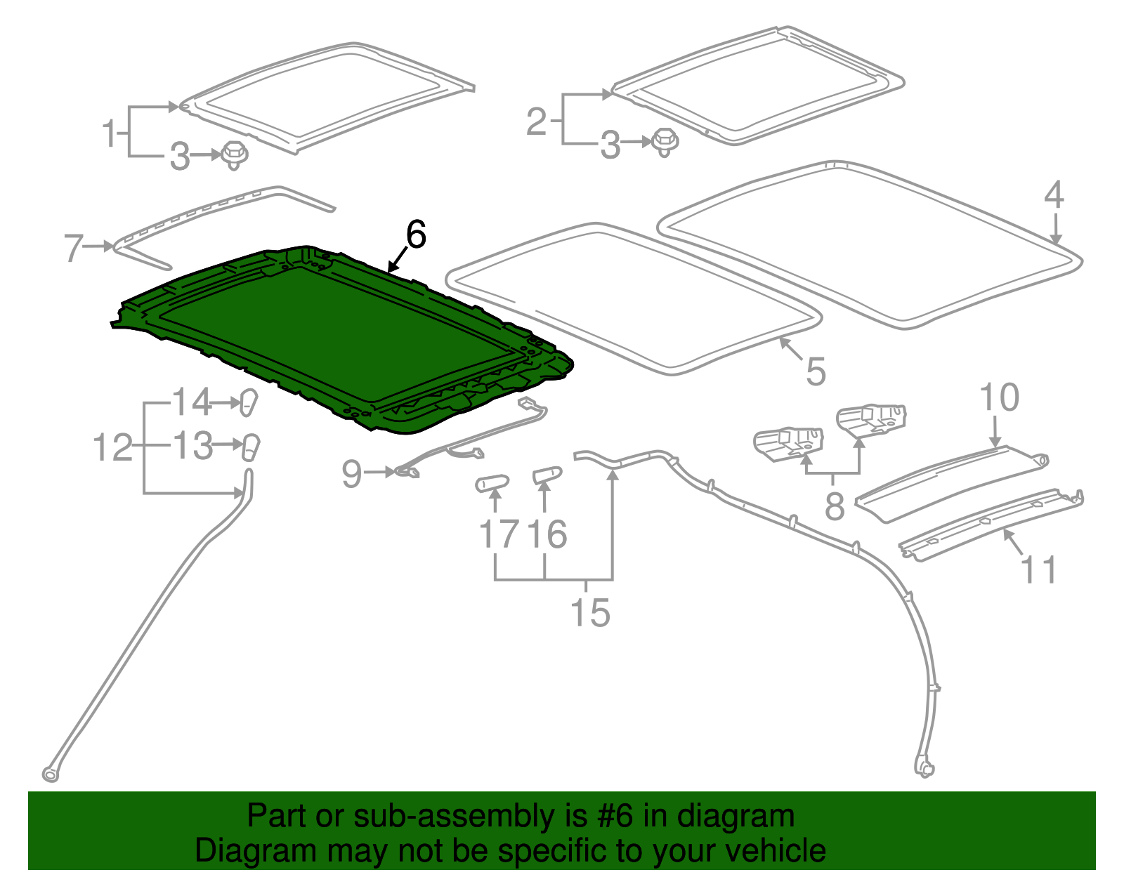 2010-2021 Cadillac Sunroof Housing 84144909 GM | GMPartsDirect.com