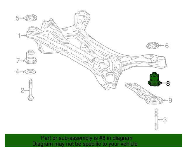52275-06150 - Suspension Cross-Member Lower Insulator - 2018-2023 ...