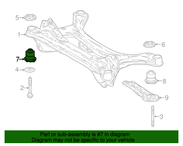 2018-2023 Toyota Suspension Cross-Member Lower Insulator 52271-06170 ...