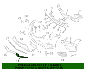 2014-2017 Mercedes-Benz Bumper Trim 207-885-08-74 | AutoNationParts.com