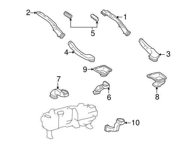 2001-2006 Lexus LS430 Duct 62971-50030 | OEM Parts Online
