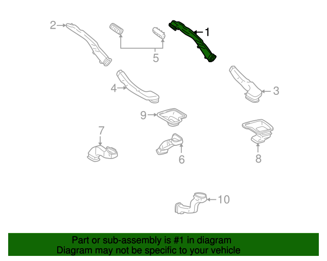 2001-2006 Lexus LS430 Duct 62971-50030 | OEM Parts Online