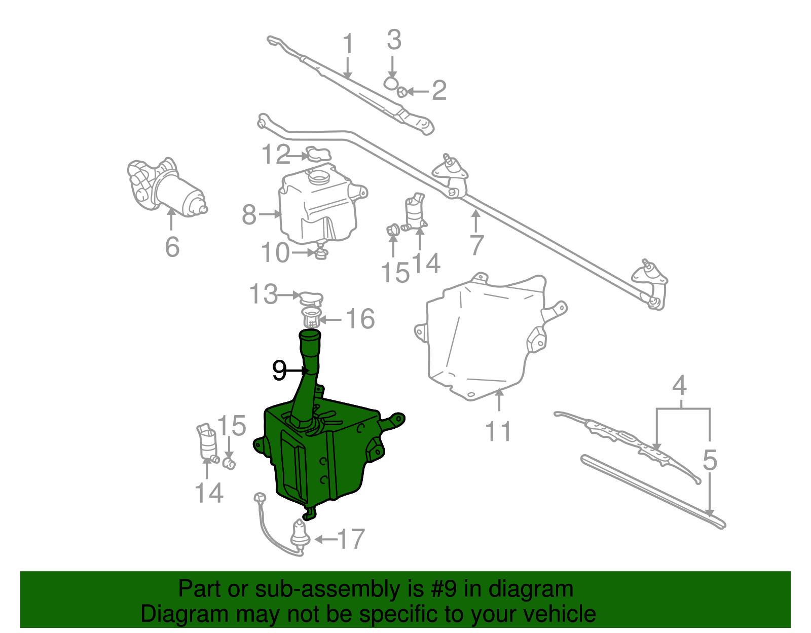Genuine Toyota Washer Fluid Reservoir part# 85315-04060 for 1995-2004 ...