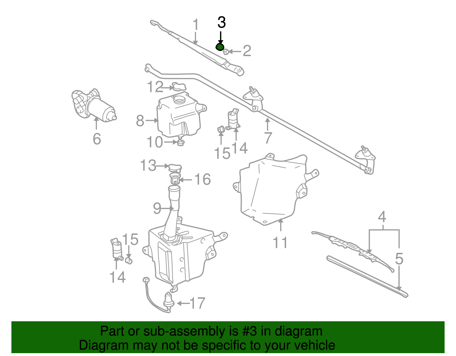 1992-2005 Toyota Wiper Arm Cover 85292-01020 | Toyota Parts Center