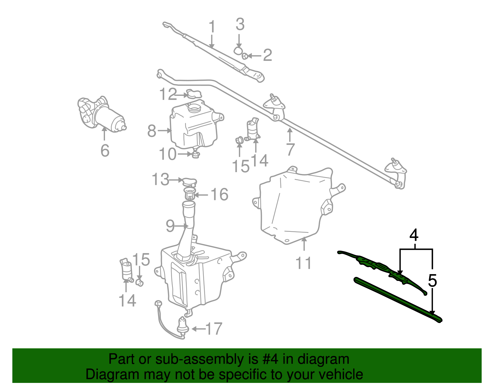 Genuine Toyota Windshield Wiper Blade (Left, Front) part# 85222-04012 ...