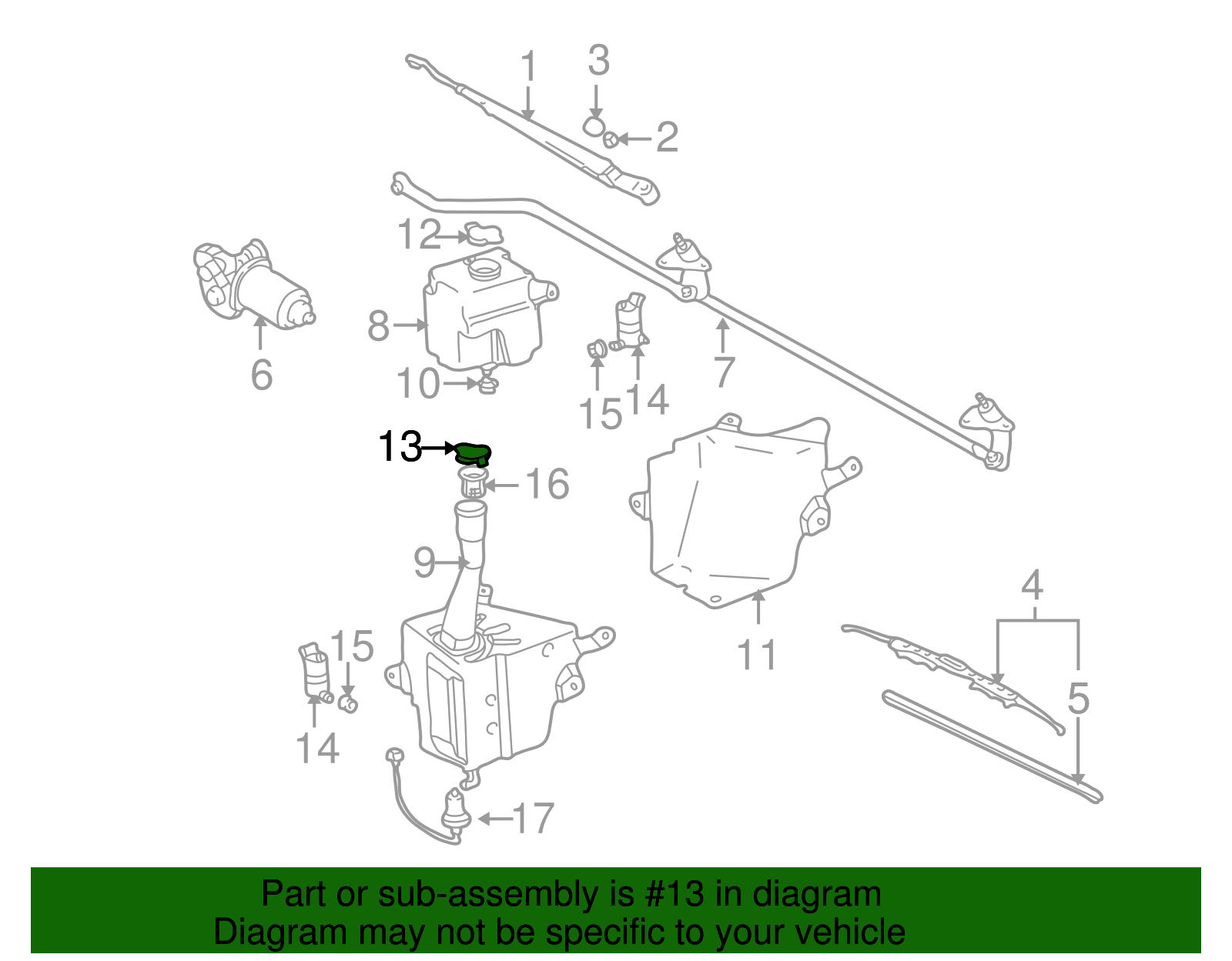 Genuine Toyota Cap, Windshield Washer Jar part# 85316-06021 for 1995 ...