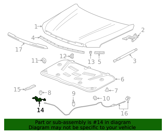 2021-2024 GM Hood Primary and Secondary Latch 84805444 GM ...