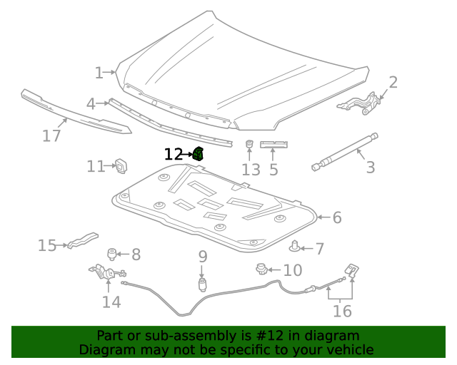 2021-2023 GMC Hood Front Bumper 84655839 | TascaParts.com