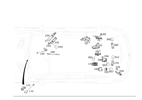 Antenna, Antenna Amplifier and Wiring Harnesses for 2017 Mercedes-Benz ...
