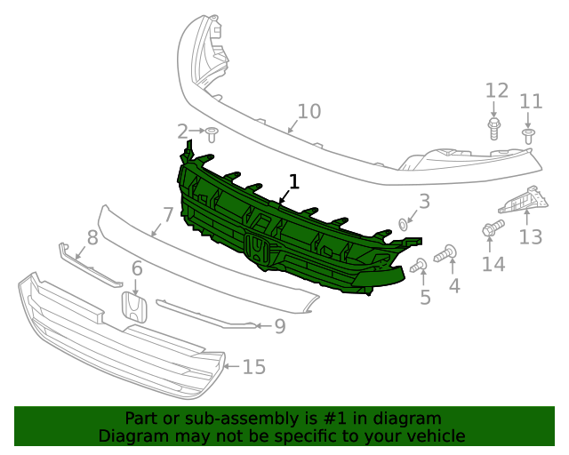 71121-TXM-A01 - Base, Front Grille (Upper) - 2019-2021 Honda Insight ...